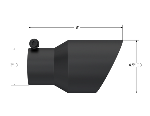 MBRP Universal Tip 4.5in OD 3in Inlet 8in Length Dual Walled Angled Ex ...