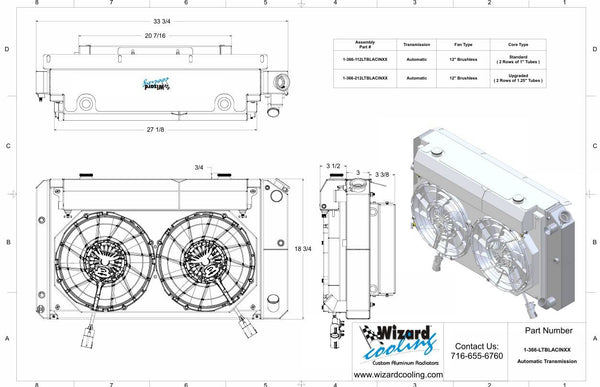 Wizard Cooling Radiator / Fans, LT Swap - 67-72 C10 / 67-72 SUV - Supe ...