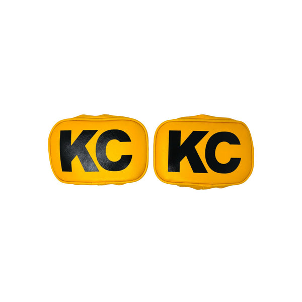 KC HiLiTES Retro 5in x 7in Rectangular Yellow Vinyl Light Cover w/ Bla ...